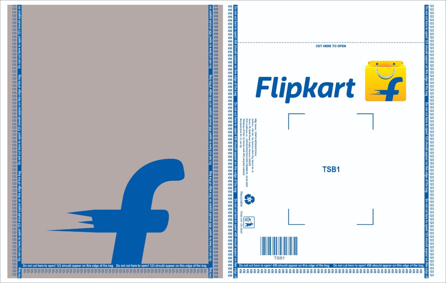 Flipkart Branded Poly Bags Size 10 X 13 + Flap – TSB2 ( Transparent ...